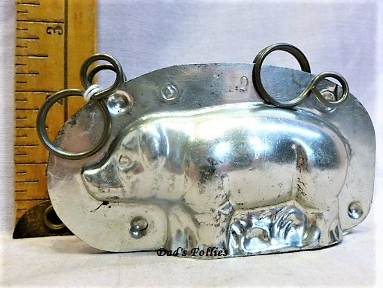Pig - Old Antique Metal Chocolate Molds for sale Pewter Ice Cream