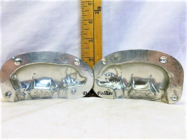 Pig - Old Antique Metal Chocolate Molds for sale Pewter Ice Cream