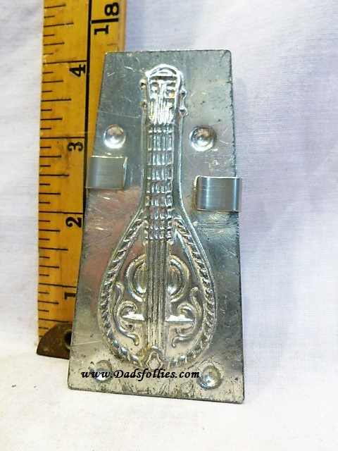 Mandolin - Old Antique Metal Chocolate Molds for sale Pewter Ice Cream